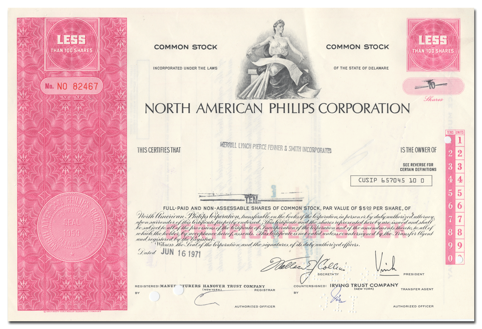 North American Philips Corporation Stock Certificate - Ghosts of Wall ...