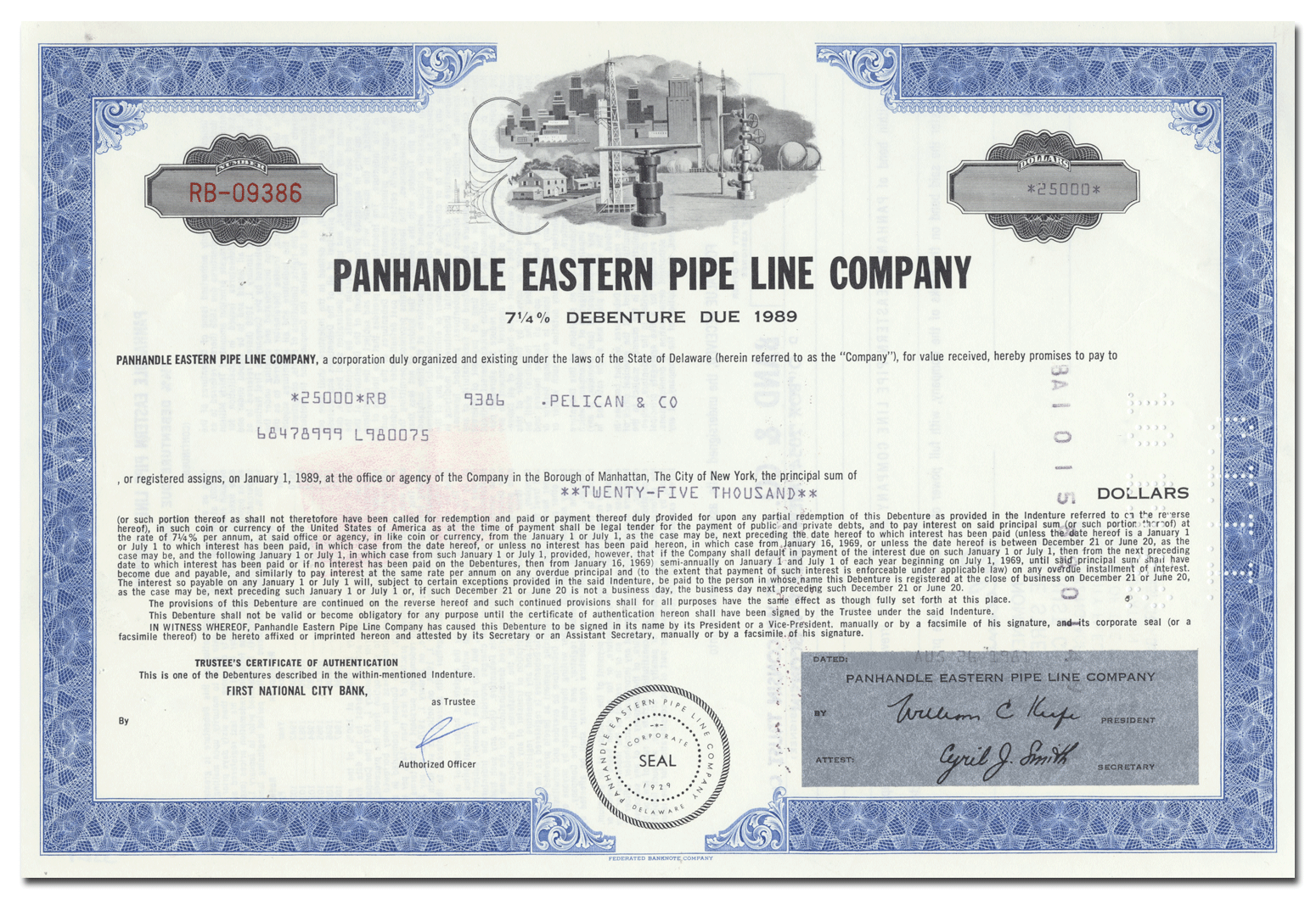 Panhandle Eastern Pipe Line Bond Certificate - Ghosts of Wall Street